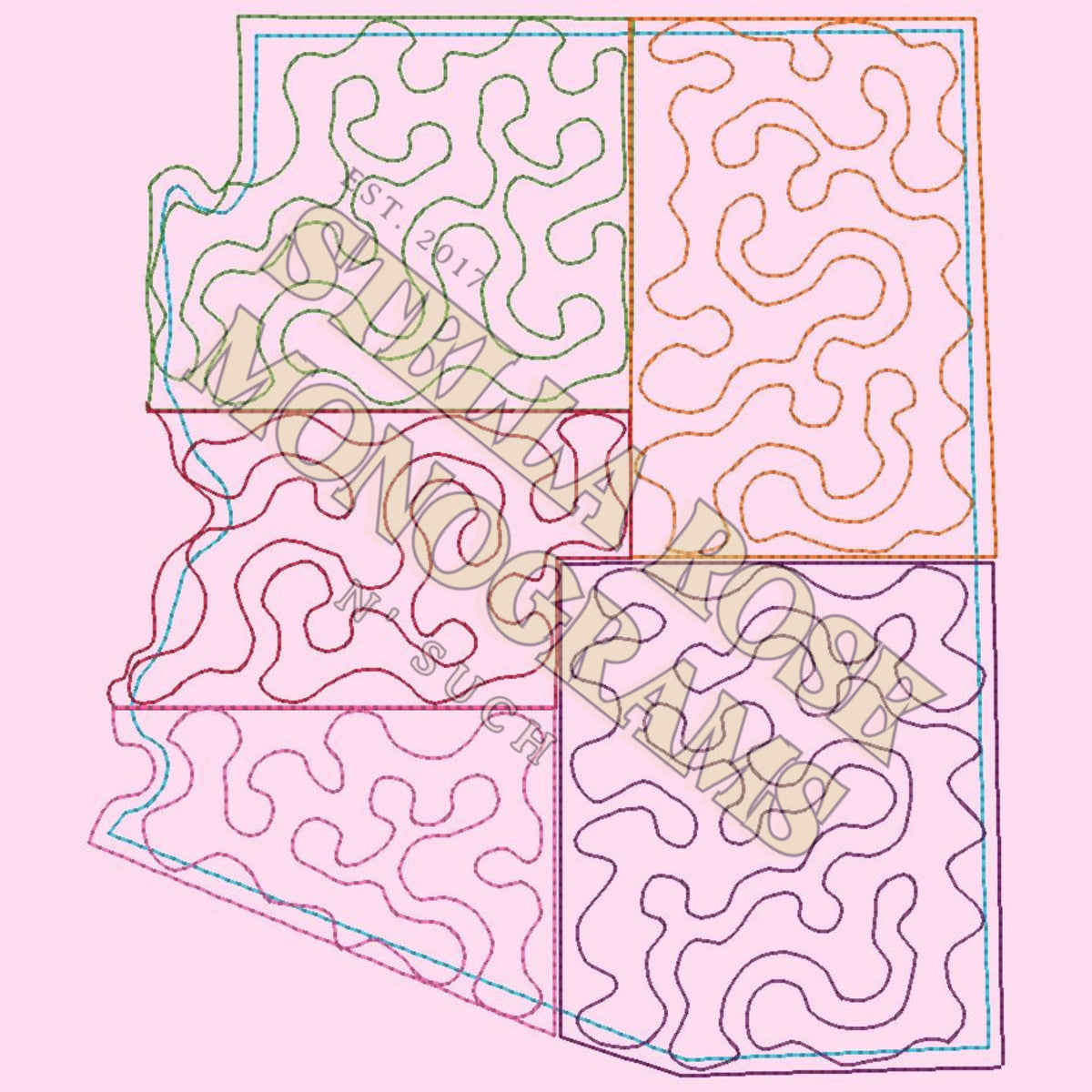 Arizona Quilted State Applique Embroidery Design Digital Download ...