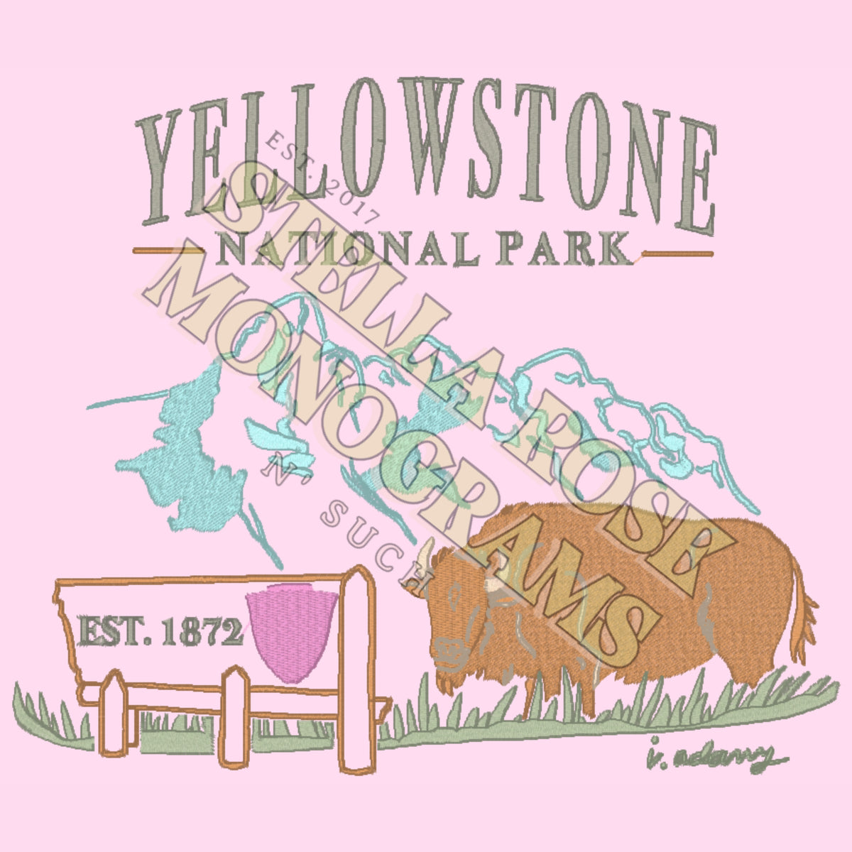 Yellowstone National Park Embroidery Design Digital Download @artistry ...