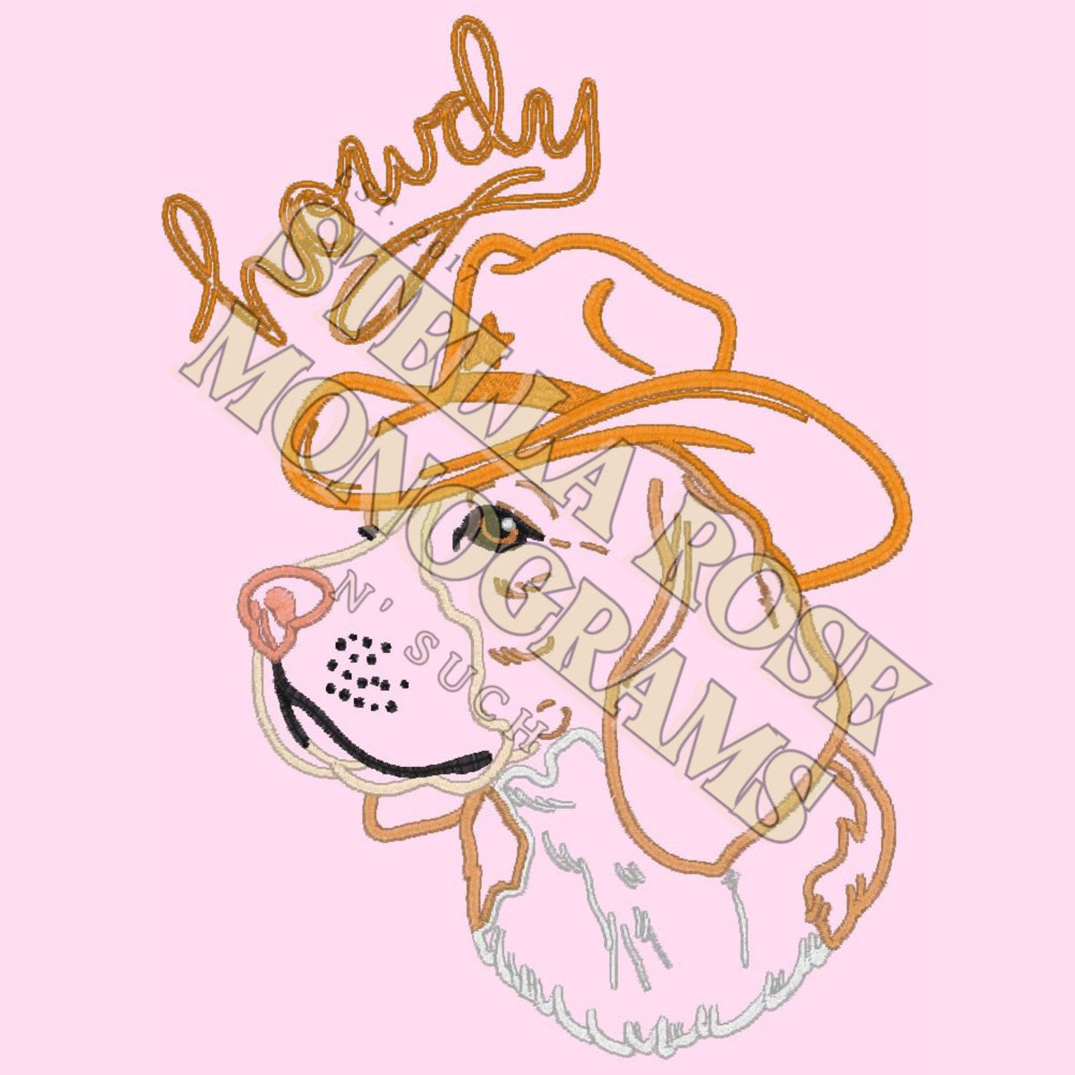 Howdy Beagle LARGE APPLIQUE Embroidery Design Digital Download @artist ...