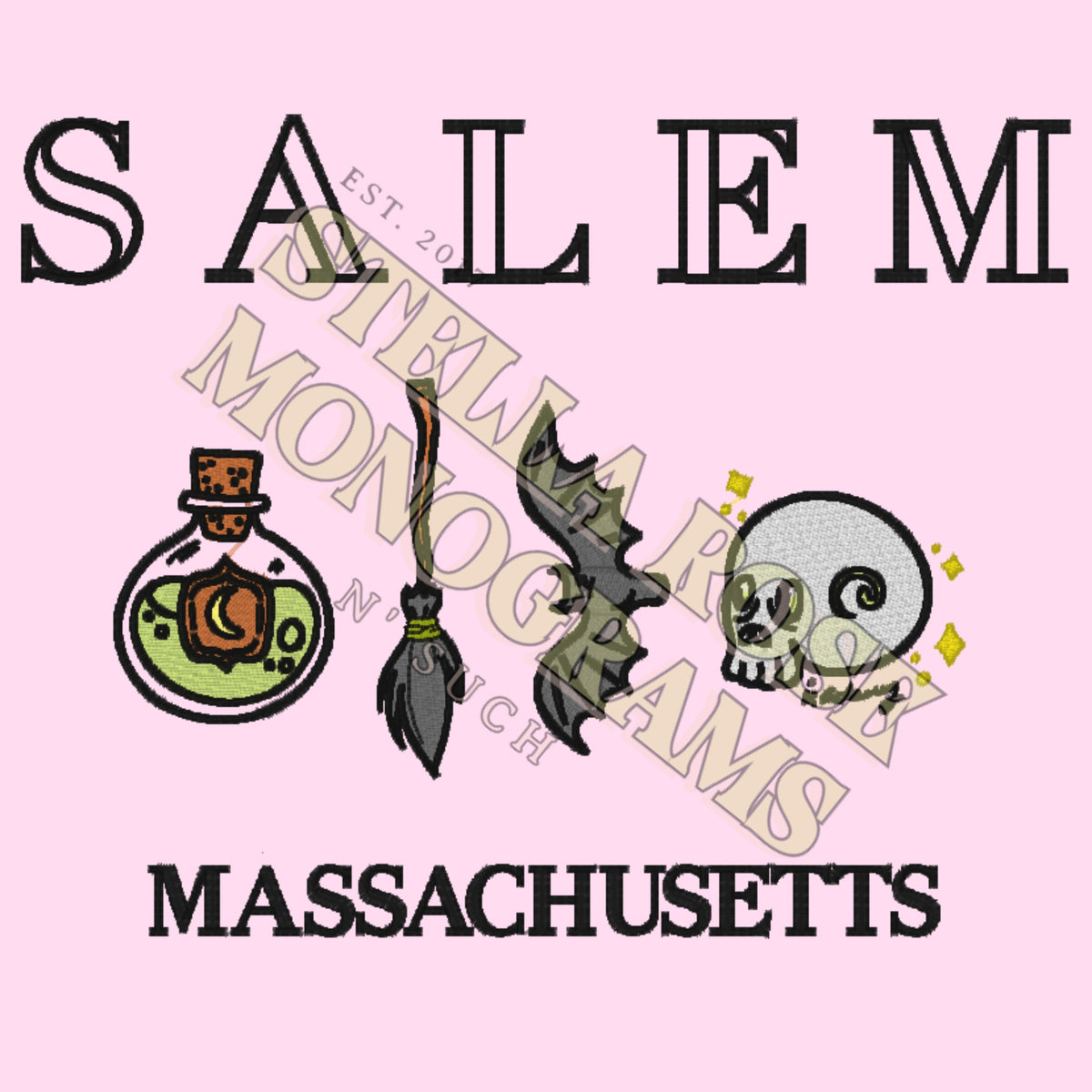 Salem Massachusetts Embroidery Design Digital Download @artistrybybell ...