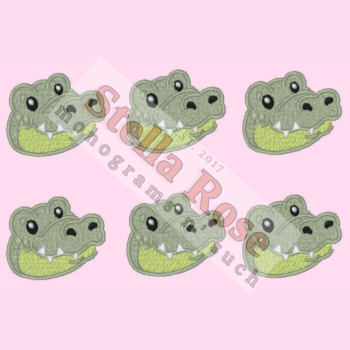 Gator Patch (set of 6) Embroidery Design Digital Download @artistrybyb ...